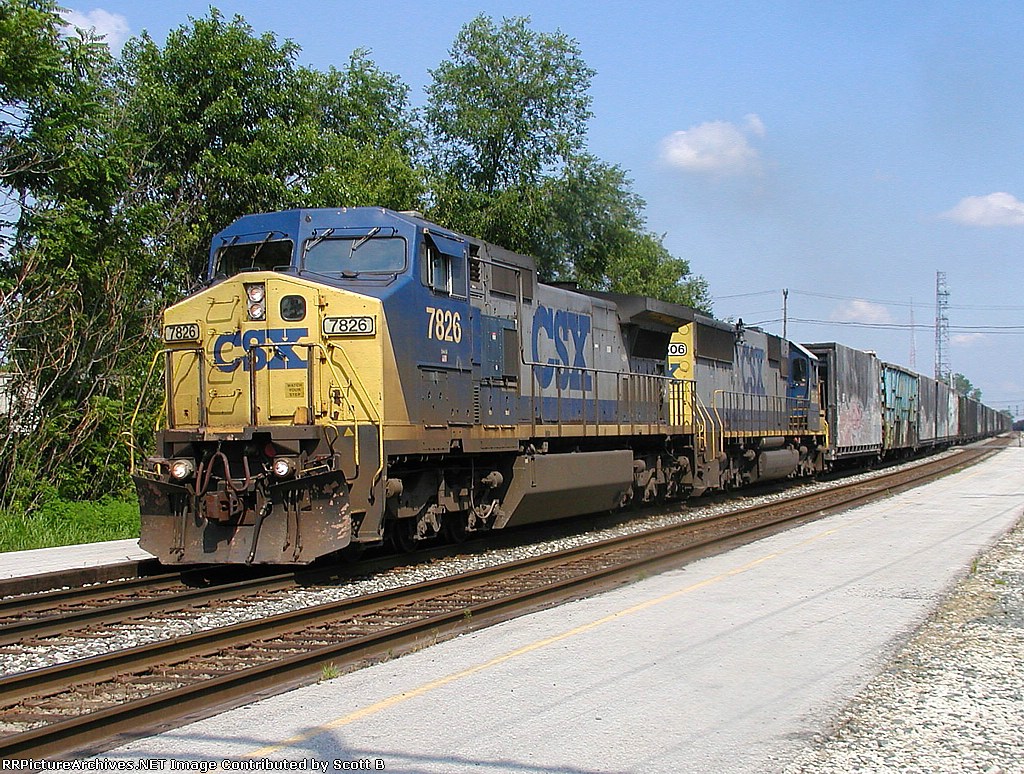 CSX 7826 Q381 4:15 P.M. Taking cars to set off west of town